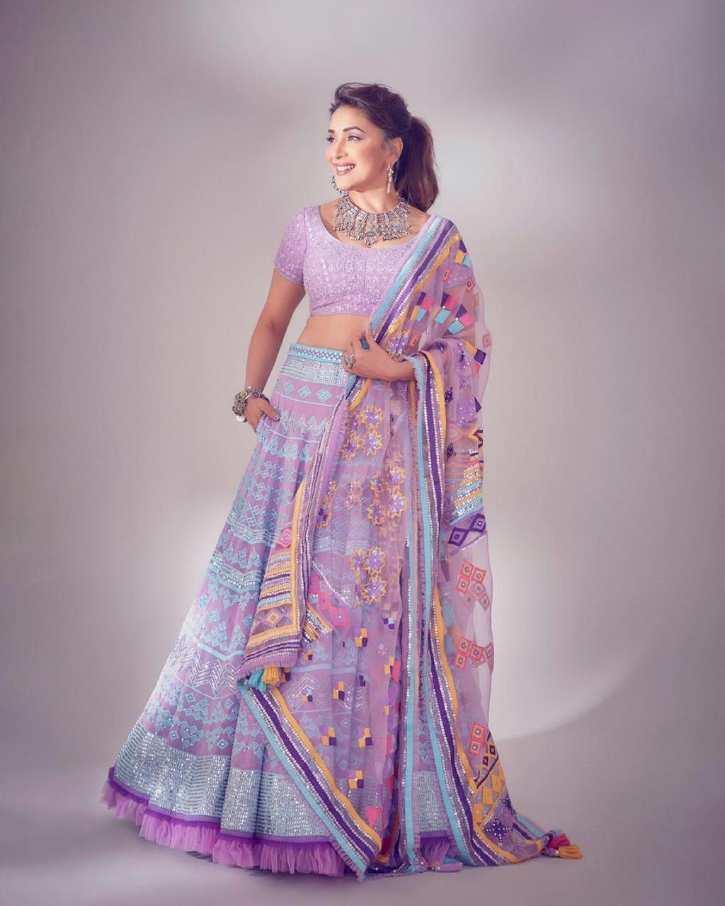 madhuri-dixit-pink-color-embellished-sequence-work-lehengha-choli – ASHBHAV